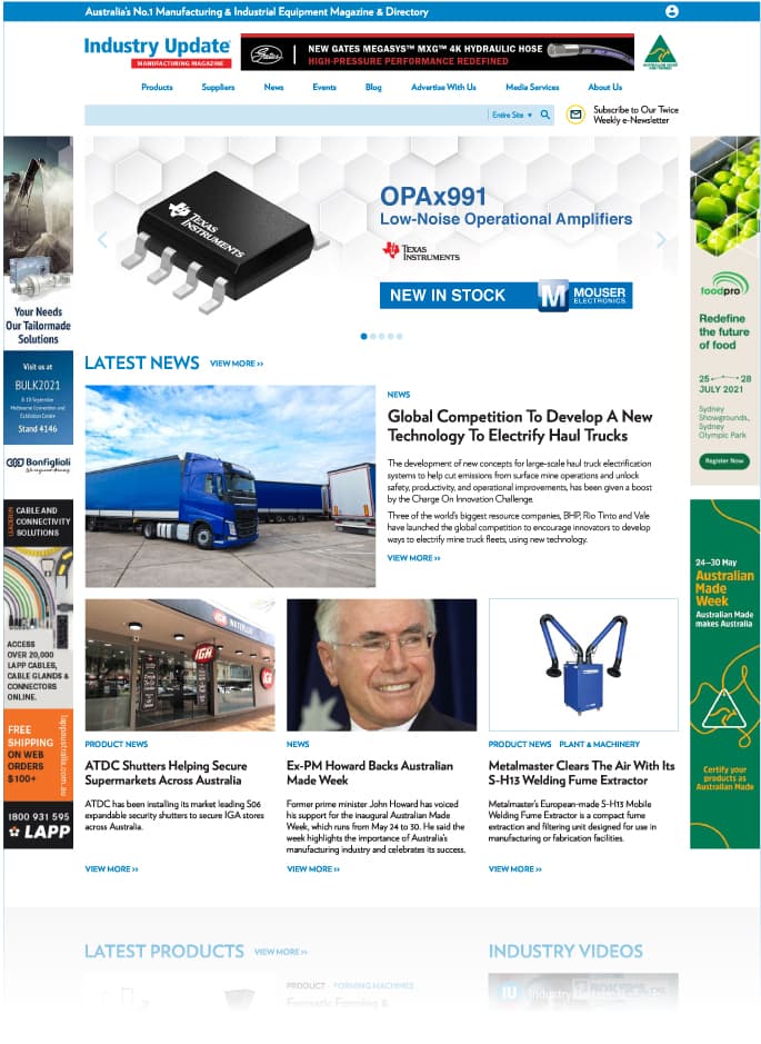 Online Advertising Packages | Industry Update Manufacturing Media