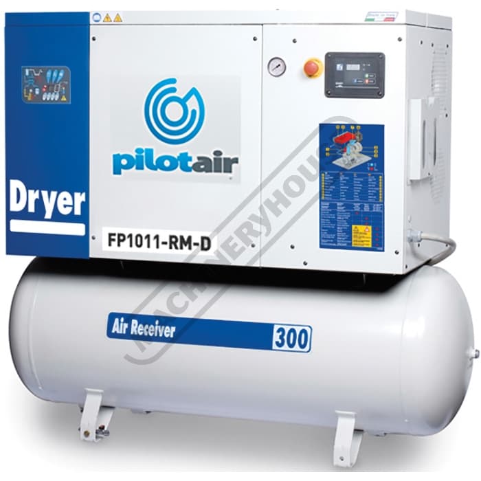 FP1011-RM-D Rotary Screw Air Compressor Includes Integrated Air Dryer ...